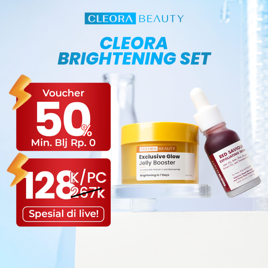 Jual [𝐂𝐎𝐌𝐁𝐎 𝐇𝐄𝐌𝐀𝐓] Cleora Glowing Set Special Bundle 2in1 - Exclusive Glow Jelly Booster Vit C ...