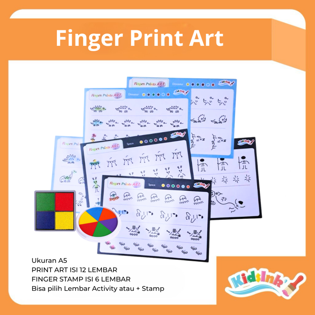 Jual KIDSINK Mainan Edukasi Finger Print Art / Lembar Aktifitas ...