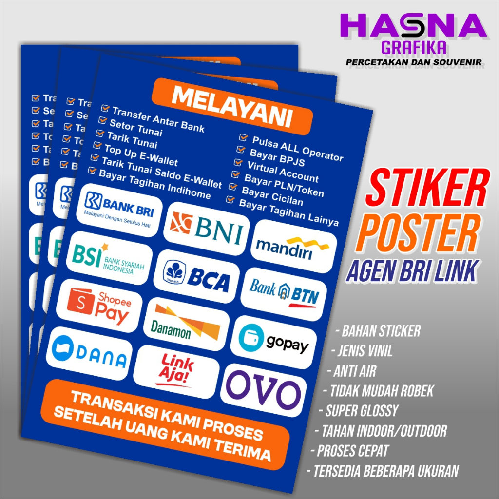 Jual STIKER VINYL ETALASE PENGUMUMAN BRILINK / STICKER BRILINK | Shopee ...
