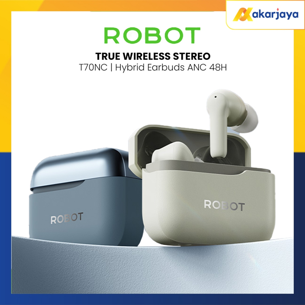 Jual Robot T70NC TWS Airbuds Deep Bass Sound True Wireless Sound 32Ms ...