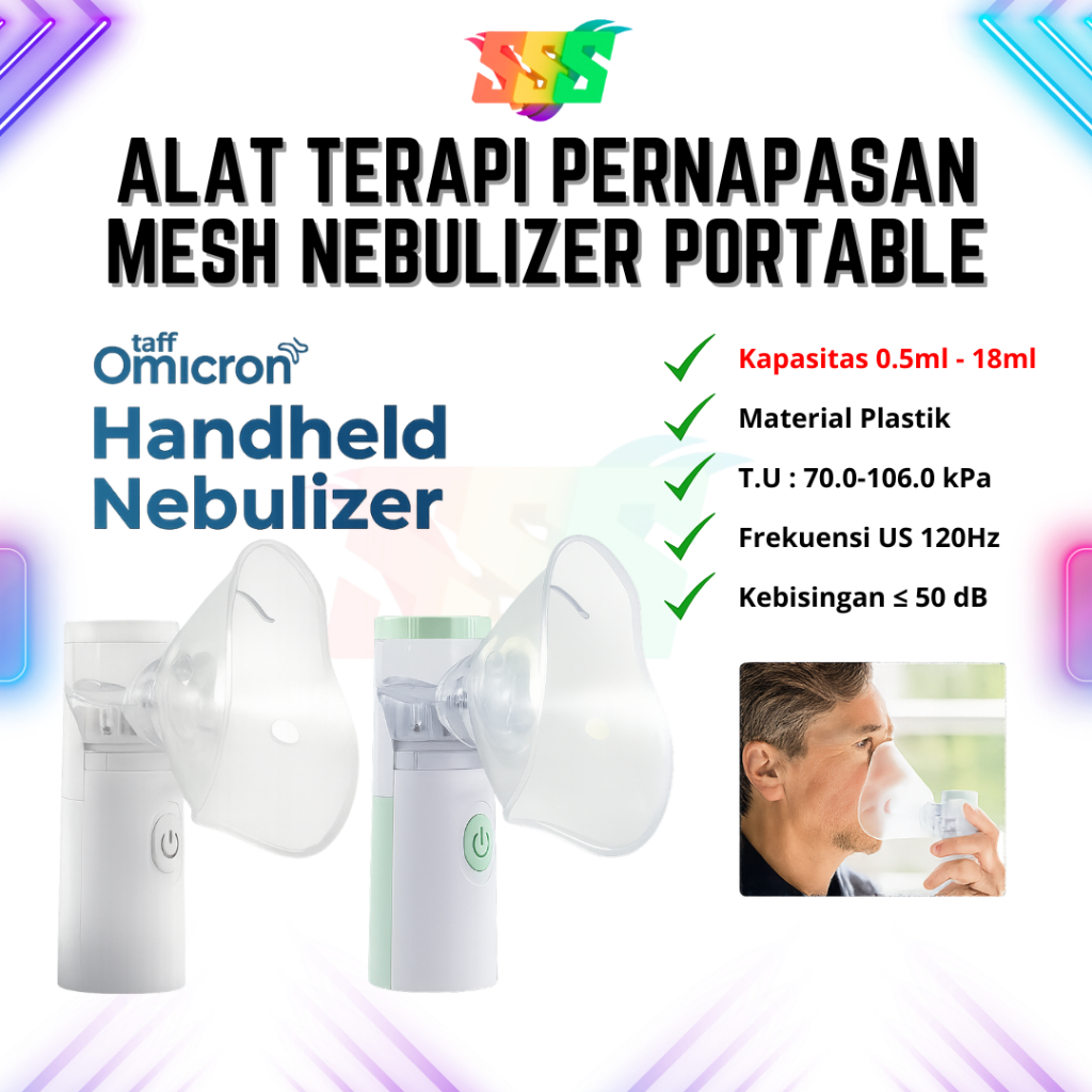 Jual TaffOmicron Alat Terapi Pernapasan Mesh Nebulizer Portable Inhaler ...