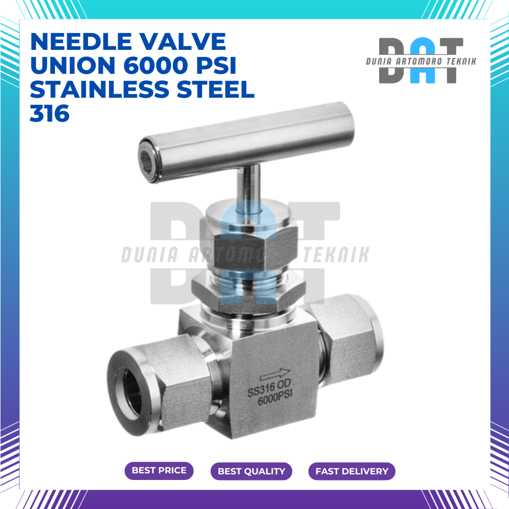 Jual 8MM x 8MM Needle Valve UNION SS 316 / Needle Valve UNION 6000 Psi ...