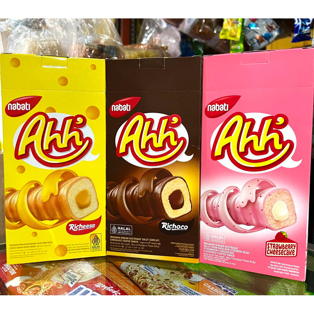 Jual Nabati Ahh Richeese / Strawberry Cheesecake / Coklat @9 g ( 1 Box ...