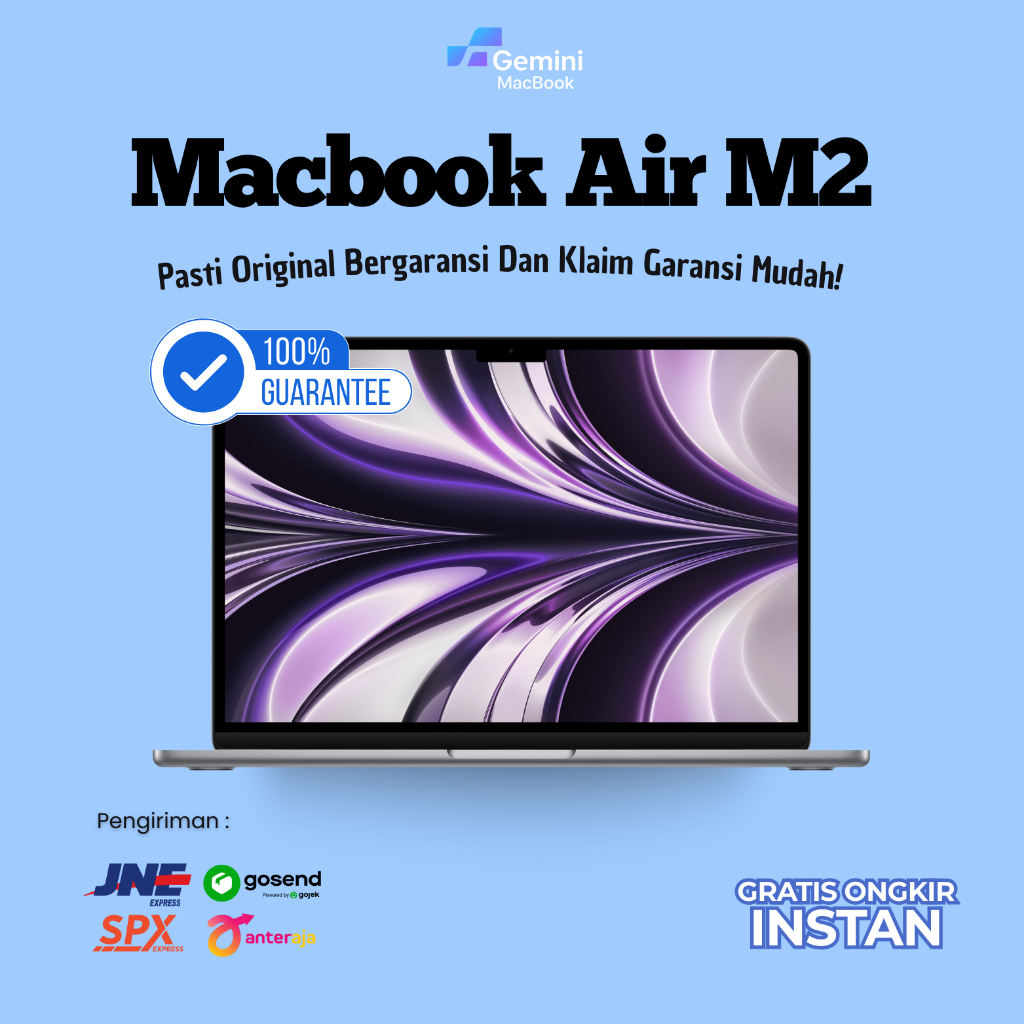 Jual Macbook Air M2 Chip 13 Inch Ram 8 16 Ssd 256Gb 512GB Second Original Bergaransi Midnight ...