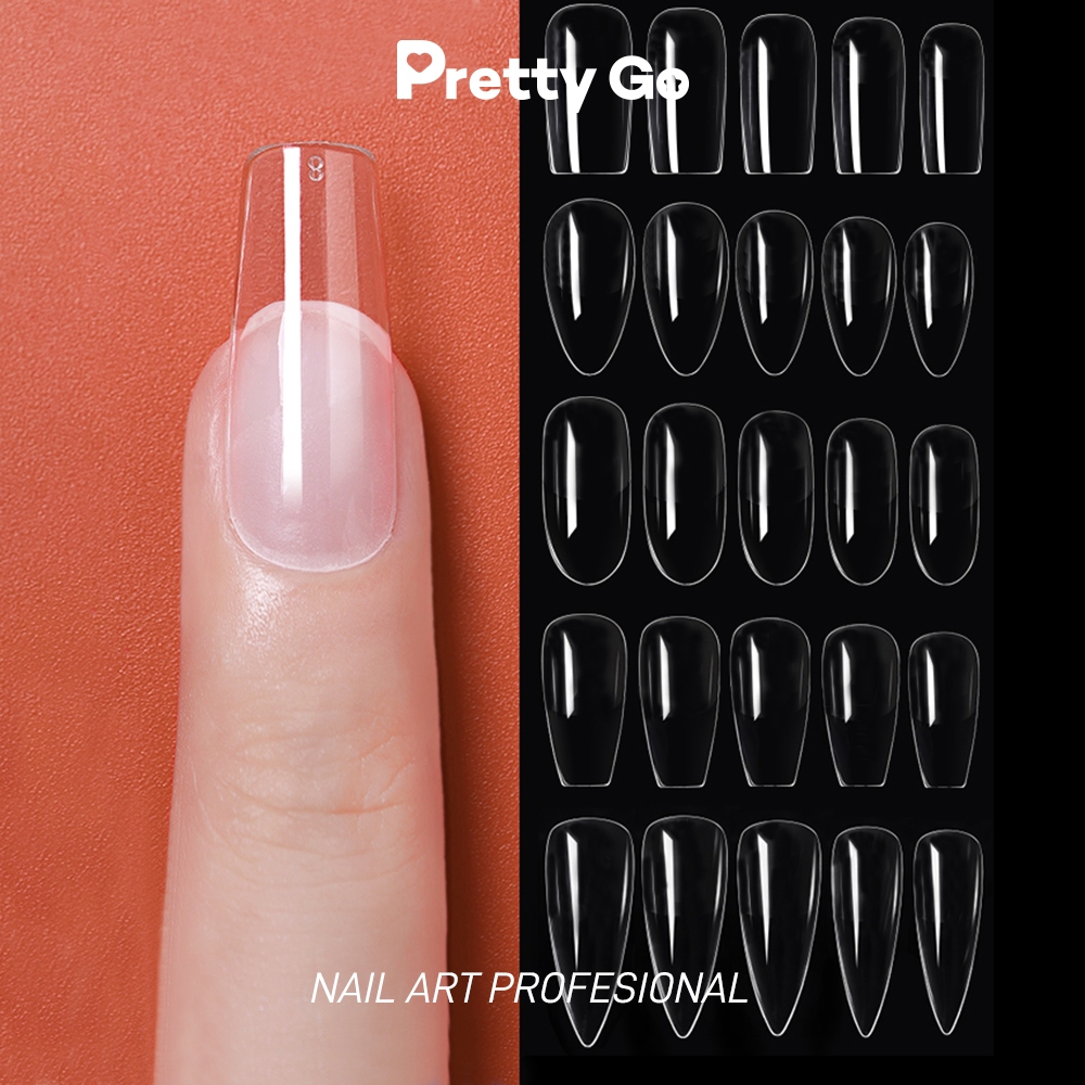 Jual 500pcs Fake Nail Kuku Palsu Extention Bening Bentuk Stiletto Oval ...