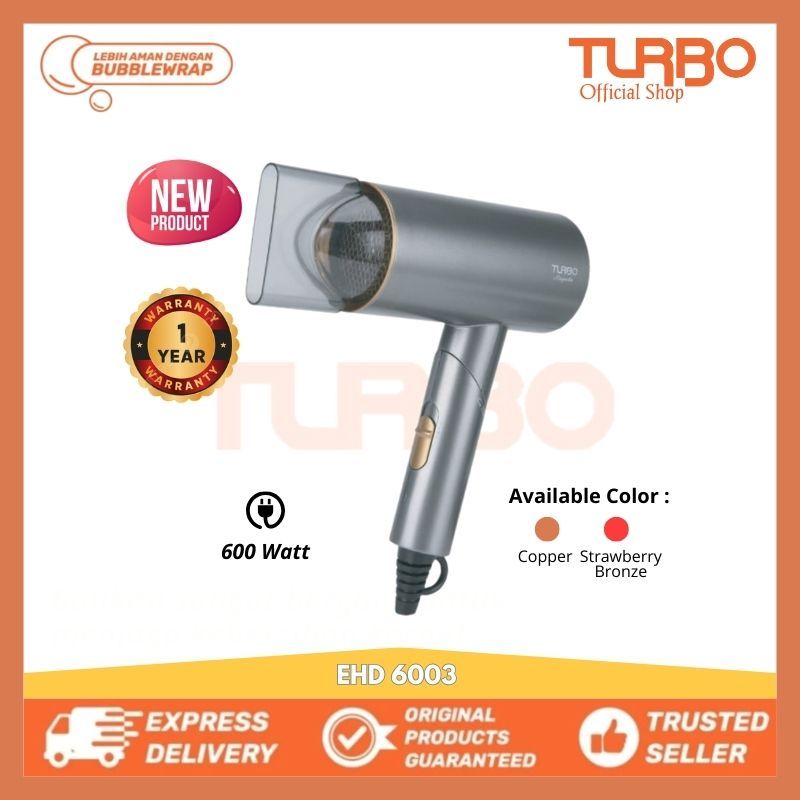 Jual Turbo Hair Dryer Magnolia EHD6003 Bisa Dilipat 600 Watt Original ...