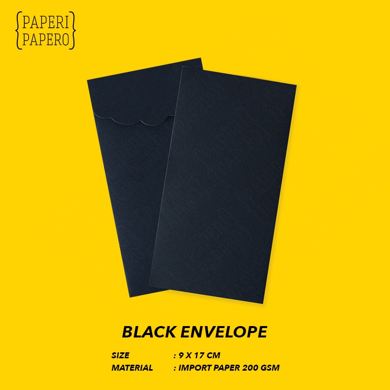 Jual Black Envelop (9 x 17 cm) - Amplop Hitam Polos dengan Bahan Import ...