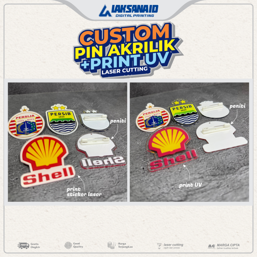 Jual CUSTOM PIN AKRILIK PRINT UV laser cutting | Shopee Indonesia