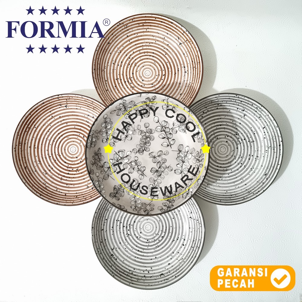 Jual FORMIA 1pcs Moon Shape Plate 8in Nara Brown / Grey Piring Buah ...