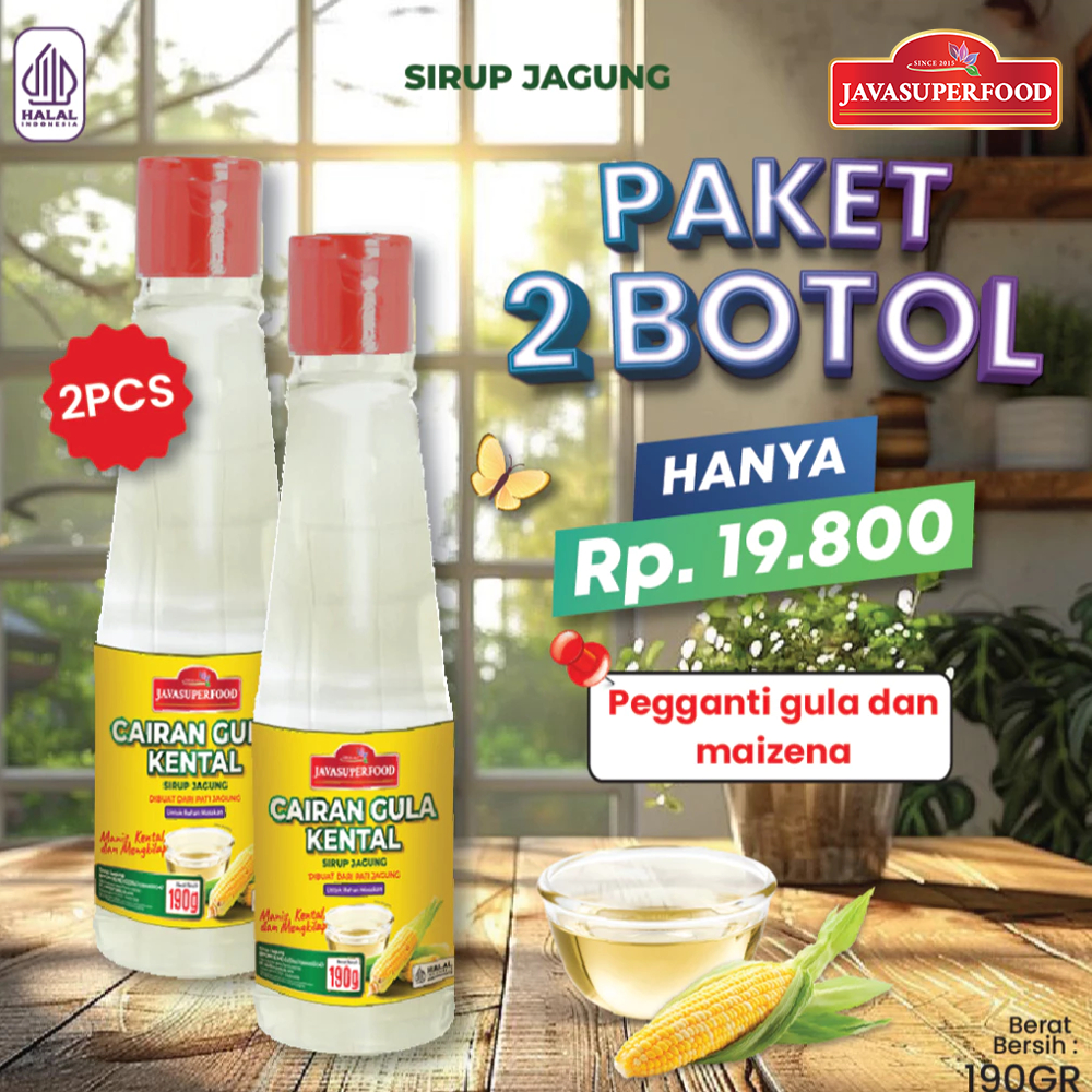 Jual (PAKET 2 BOTOL) HALAL CORN SYRUP JAVA SUPER FOOD 190GR / GULA KENTAL / SIRUP JAGUNG ...
