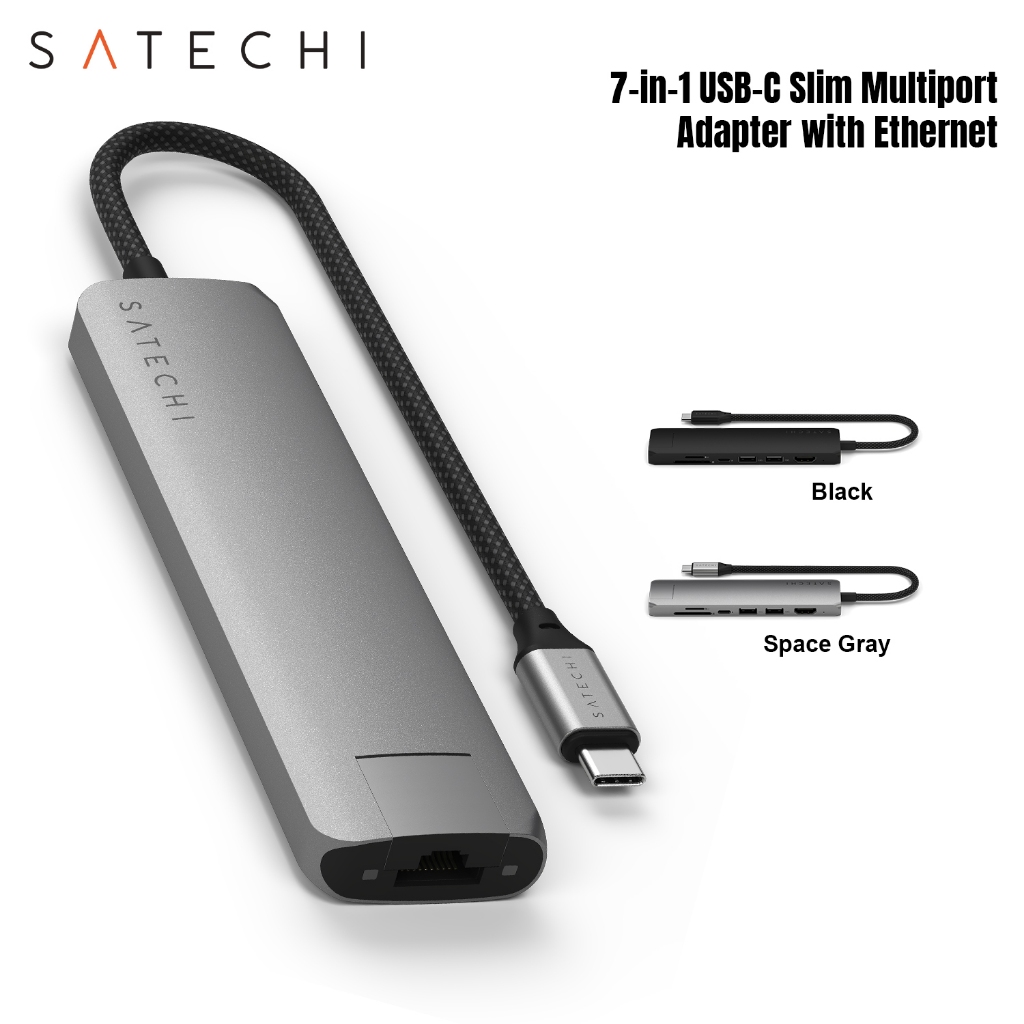 Jual Satechi Converter Hub Adapter 7 in 1 USB C Slim Multiport Adapter ...
