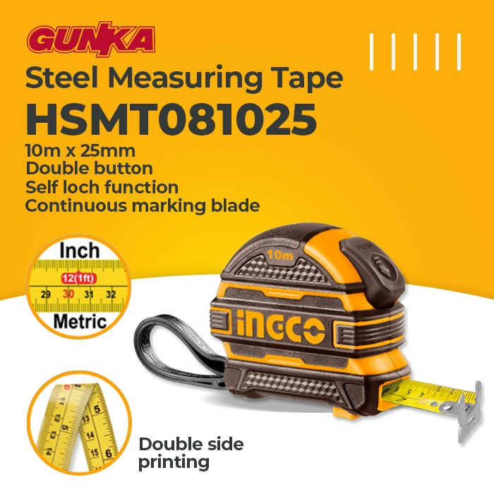 Jual Steel Measuring Tape (10 m) INGCO HSMT081025 Meteran Besi 10Meter | Shopee Indonesia