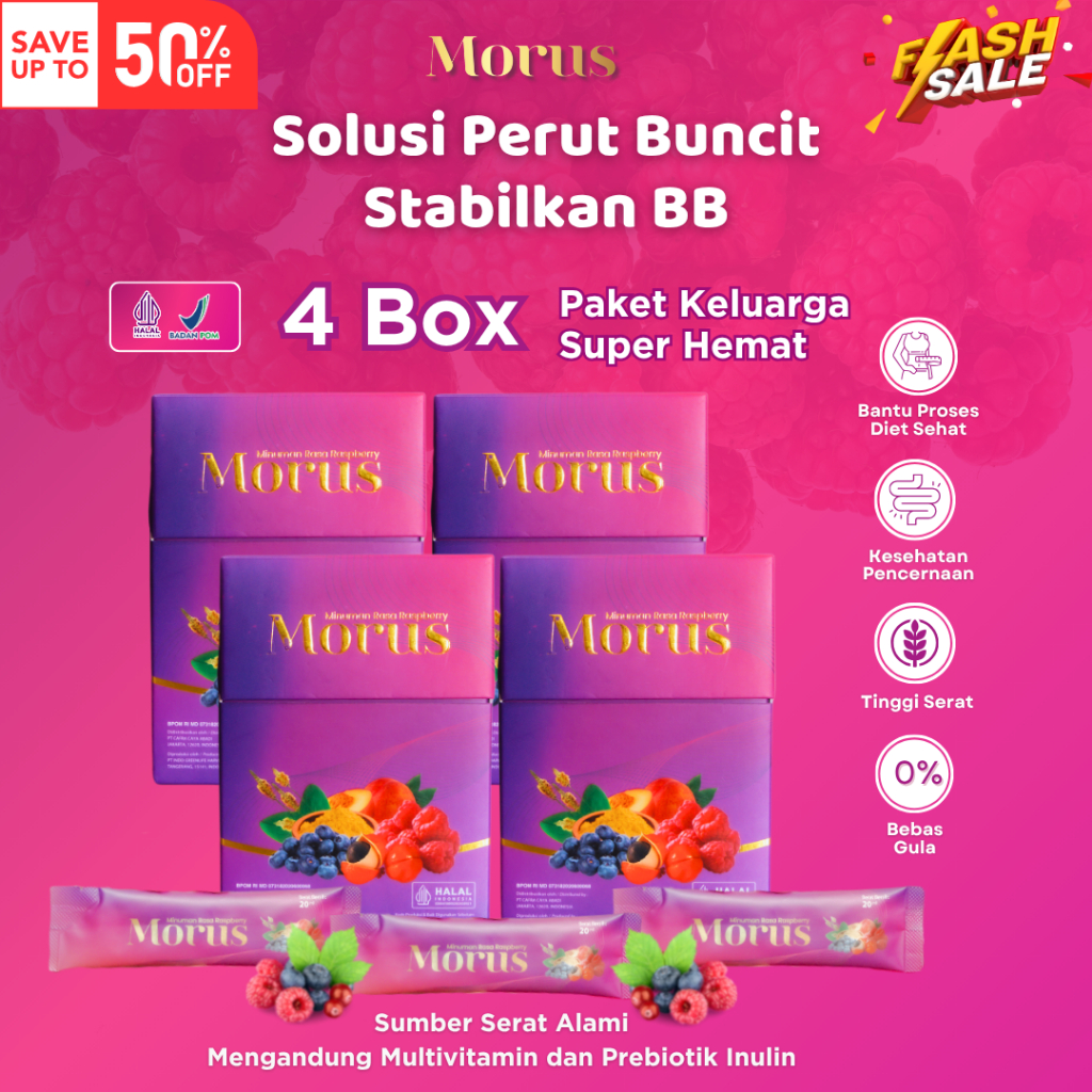 Jual Morus Fiber Drink 4 Box isi 48 sachet - Serat Cair Untuk Diet ...
