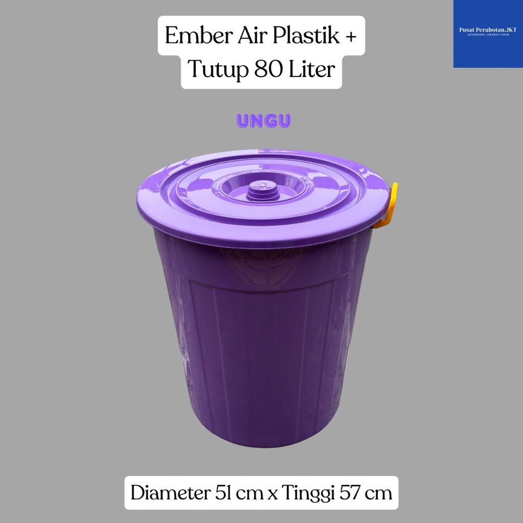 Jual WARNA UNGU - Ember Air Plastik + Tutup 80 Liter Warna / Ember Air ...