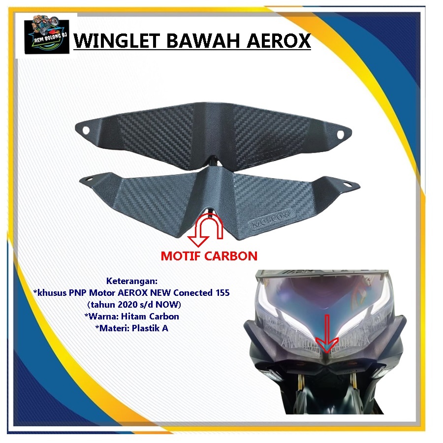 Jual Winglet Aerox New / Winglet bawah New Aerox 155cc Aksesoris ...