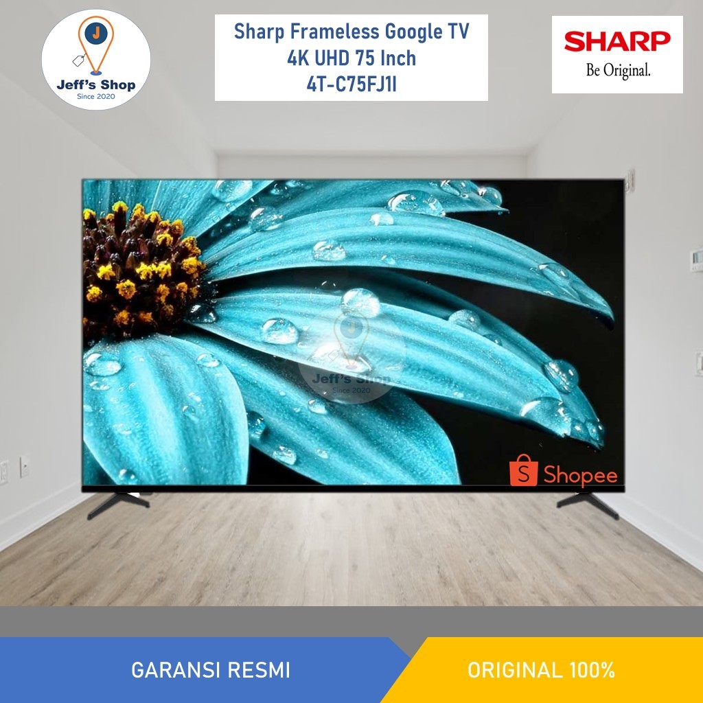 Jual Sharp 4K Frameless Google TV 75 Inch 4T C75FJ1I | Shopee Indonesia