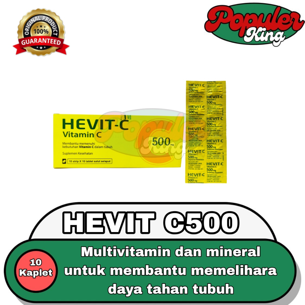 Jual Hevit-C Vitamin C 500 mg | Strip 10 Tablet - Untuk memenuhi ...