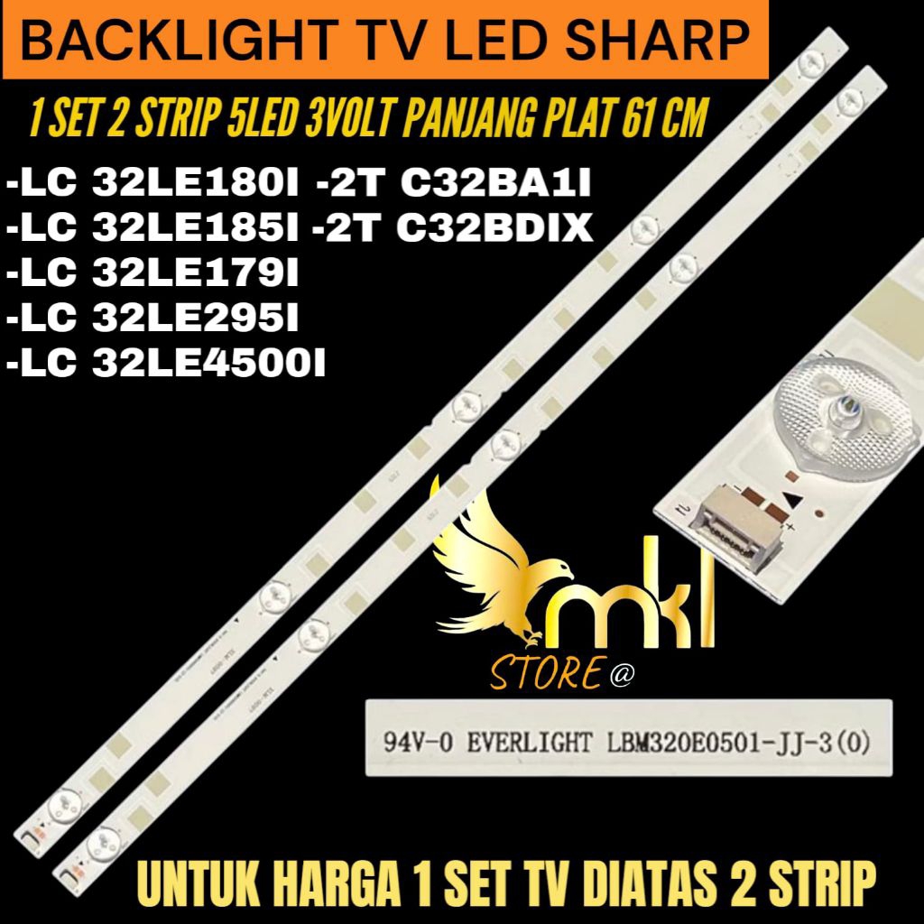 Jual BACKLIGHT TV LED SHARP 32 INCH LC-32LE180I- LC-32LE185I- LC ...
