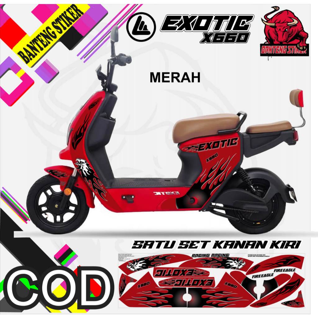 Jual Stiker stripinG variasi sepeda listrik EXOTIC X660 dan X665 motif ...