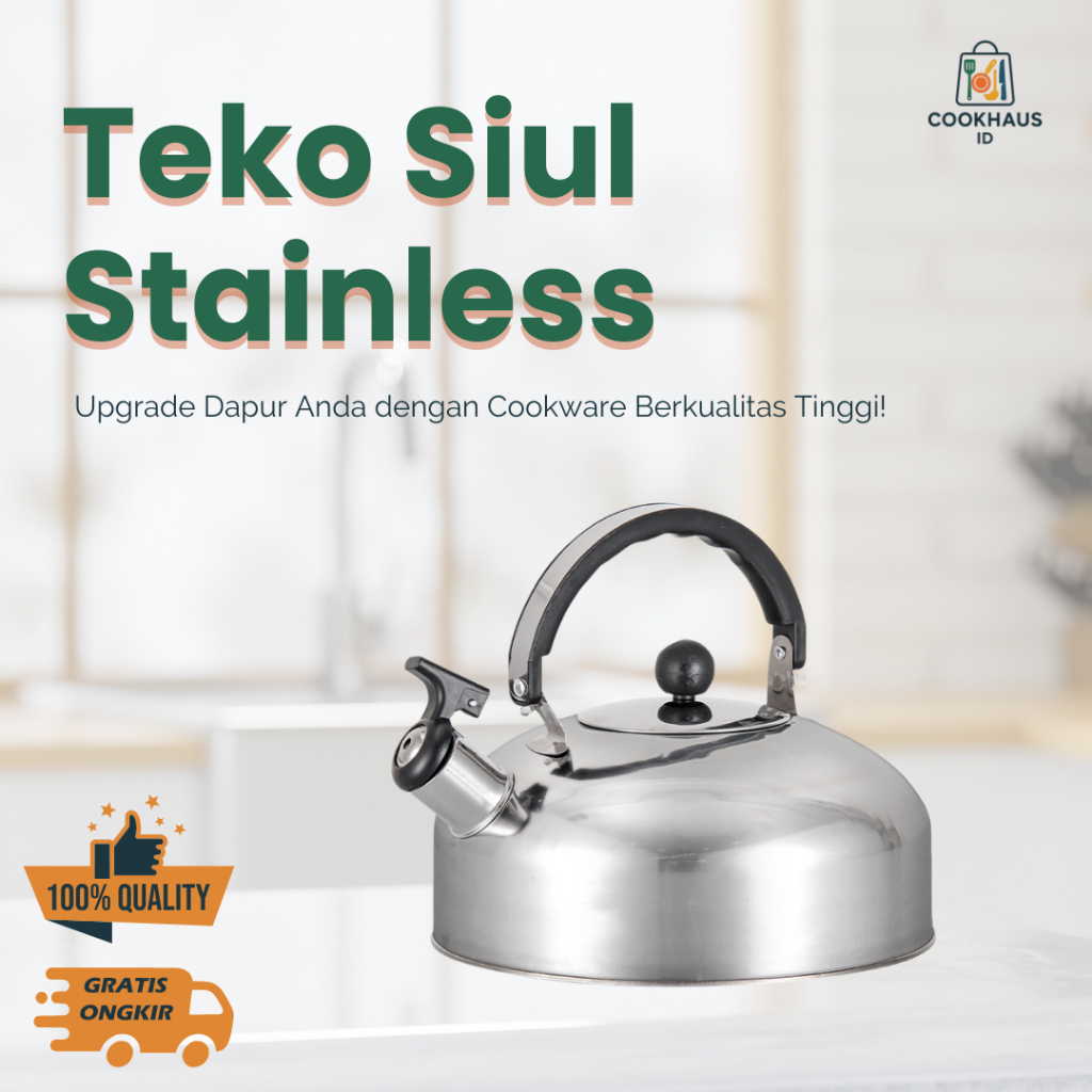 Jual CookhausTeko Siul Stainless Steel 3/4/5 Liter Whistling Kettle ...