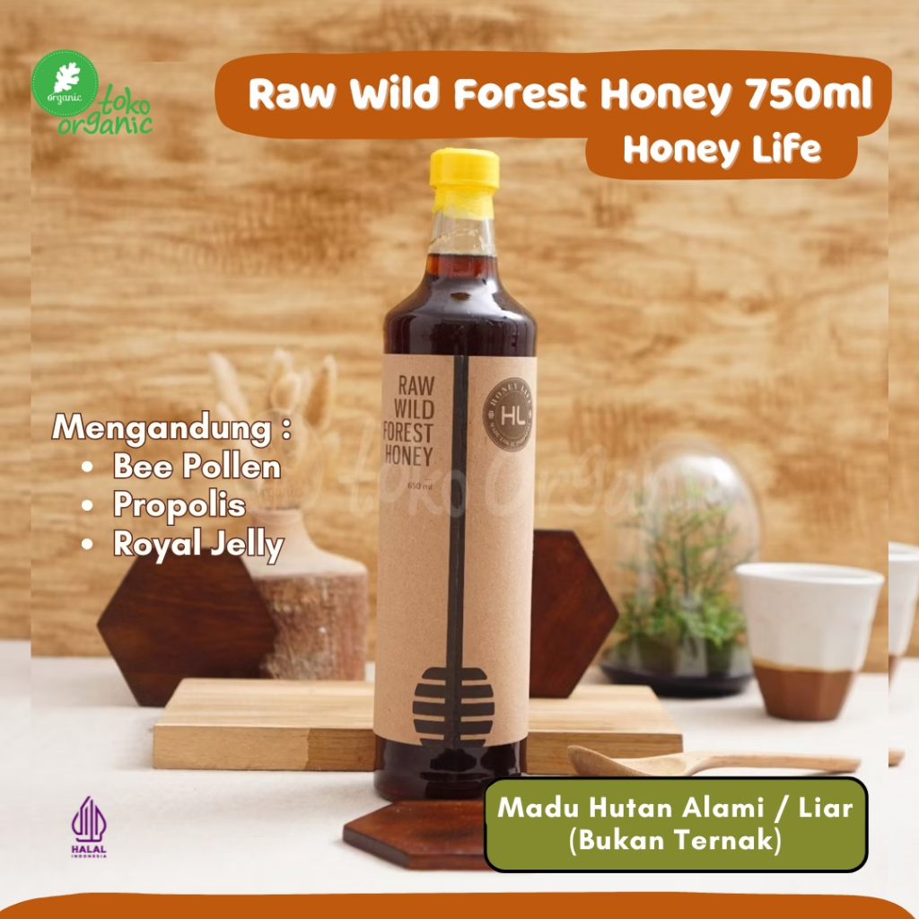 Jual Honey Life Raw Forest Honey (650ml) Botol Kaca | Madu Asli Hutan Honey Life , Madu Hutan ...