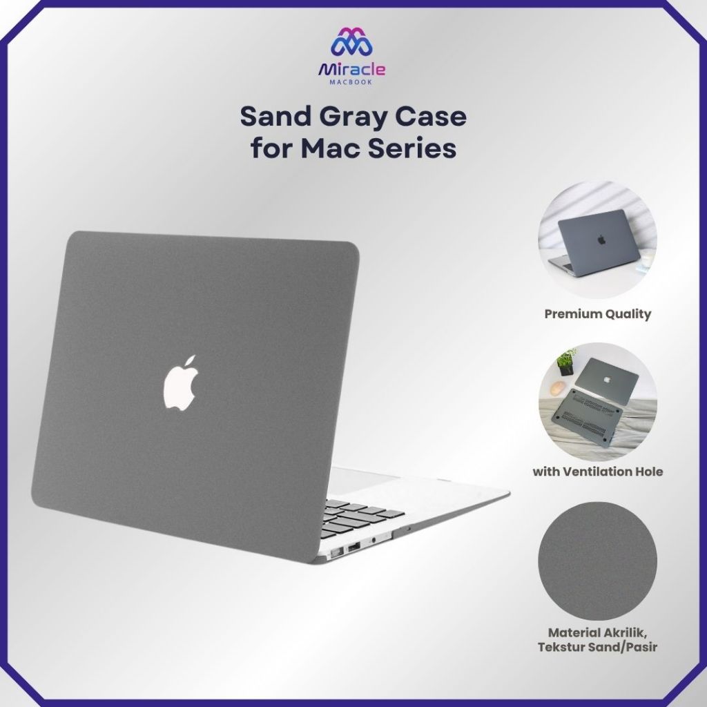 Jual Case Macbook Air M2 M3 M1 M4 13inch Sand Army Green Matte Logo Cut ...