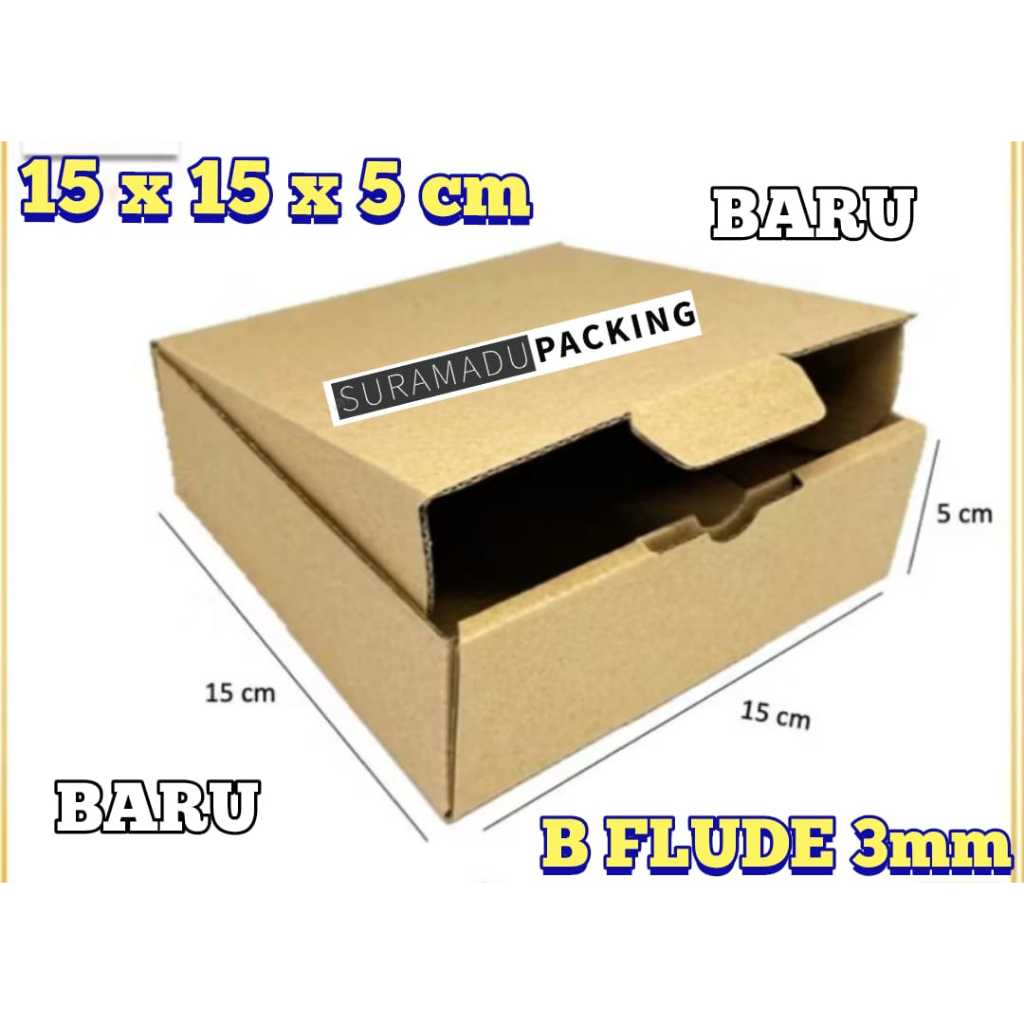 Jual Kardus box packing DIE CUT 15x15x5 cm bahan B-flude 3mm DIE CUT ...