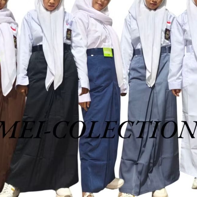 Jual Rok span panjang BIRU Abu Putih Hitam dan Coklat Rok Sekolah SMP ...