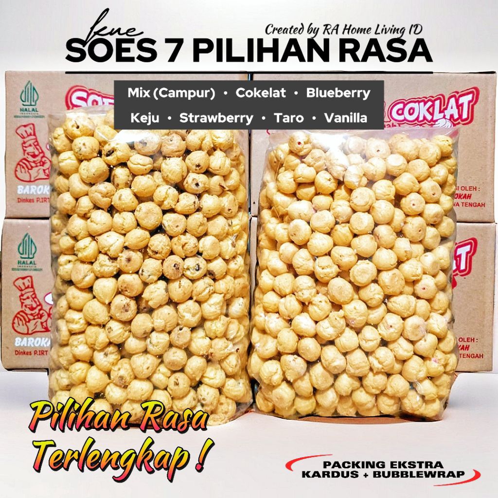 Jual [1KG] SOES 7 RASA - MIX COKLAT KEJU BLUEBERRY STRAWBERRY TARO ...