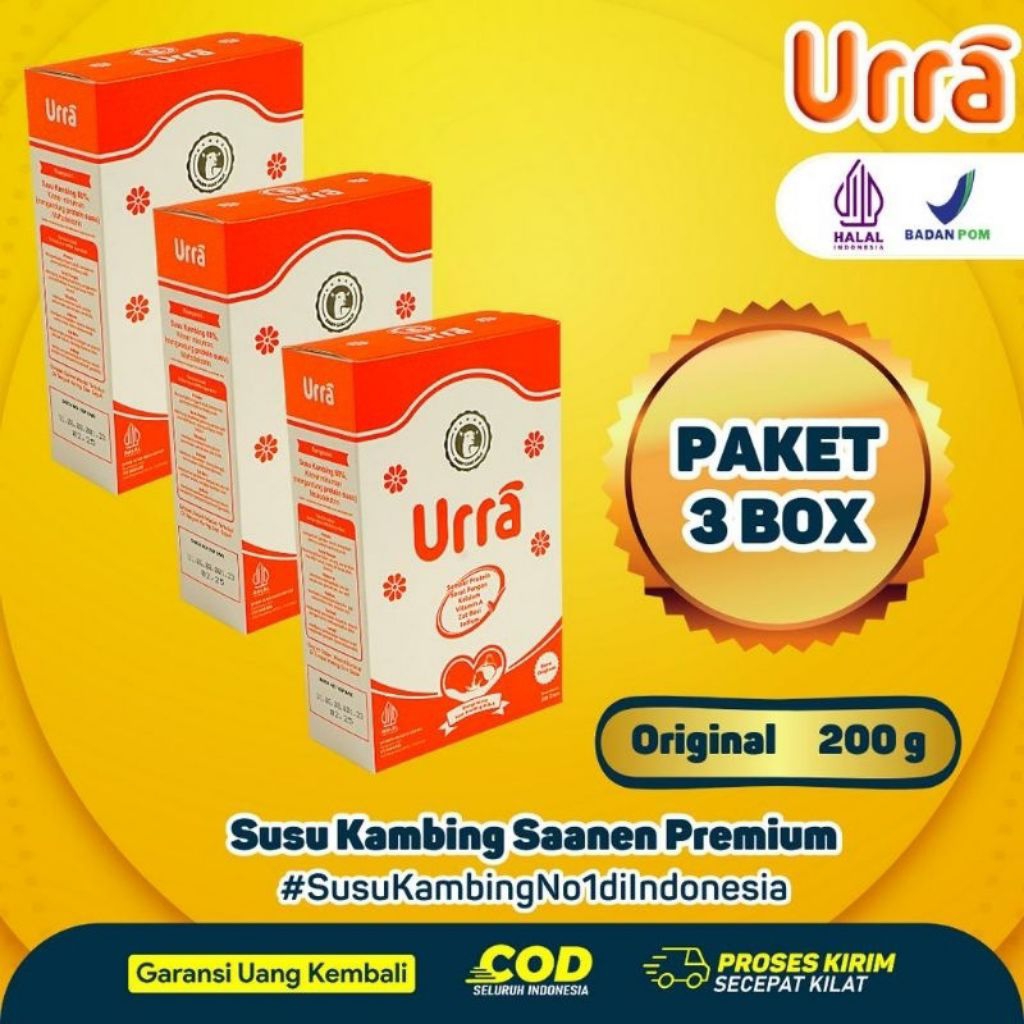 Jual Isi 3 Box Susu kambing Saneen URRA ( Susu Penambah Berat Badan ...