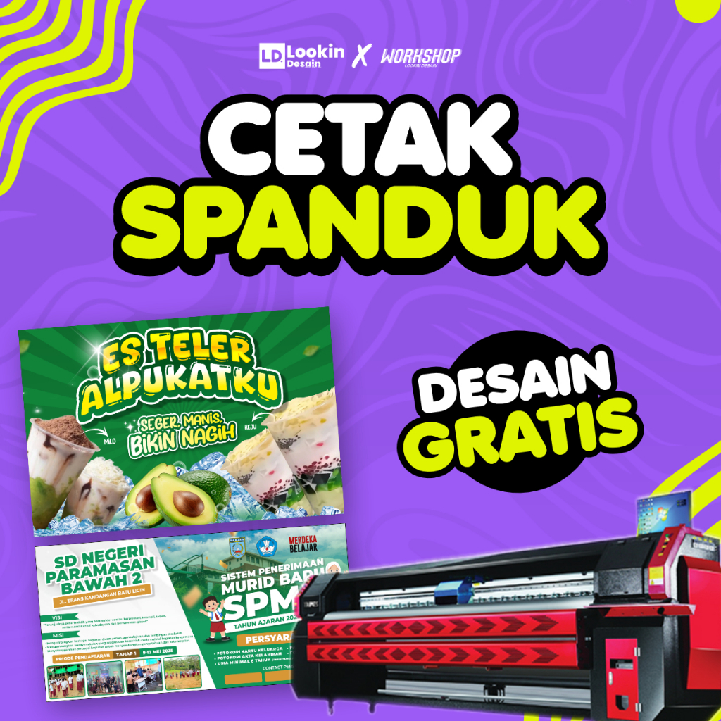 Jual CETAK SPANDUK CUSTOM DESAIN GRATIS | Shopee Indonesia