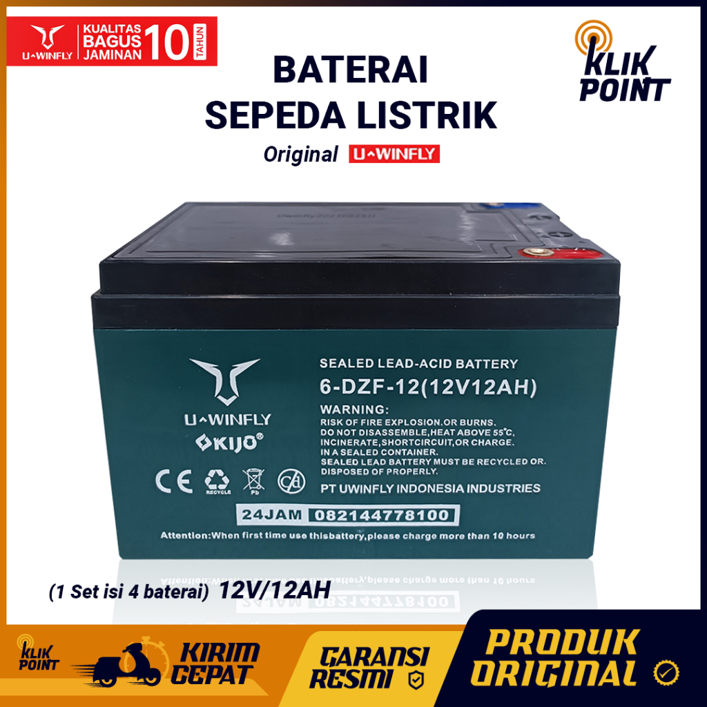 Jual Baterai / Aki Kendaraan Listrik, SLA - 48V/12Ah dan 48V/120Ah Original Uwinfly | Shopee ...