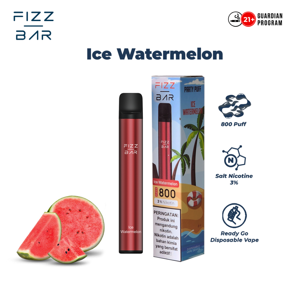 Jual FIZZ BAR Disposable Pods 800 Puff - Ice Watermelon Disposable Vape ...