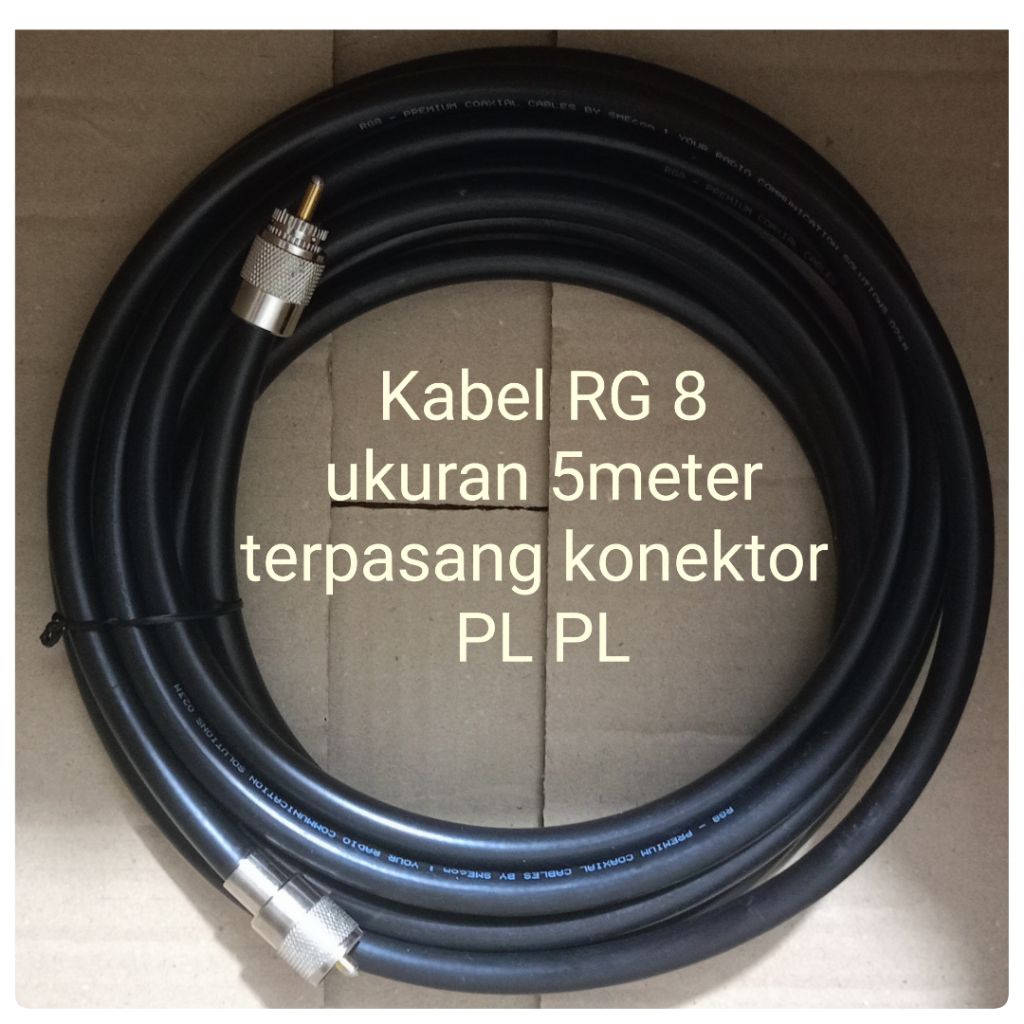 Jual Kabel Antena RIG RG 8 sudah terpasang conektor PL PL ukuran 5Meter ...