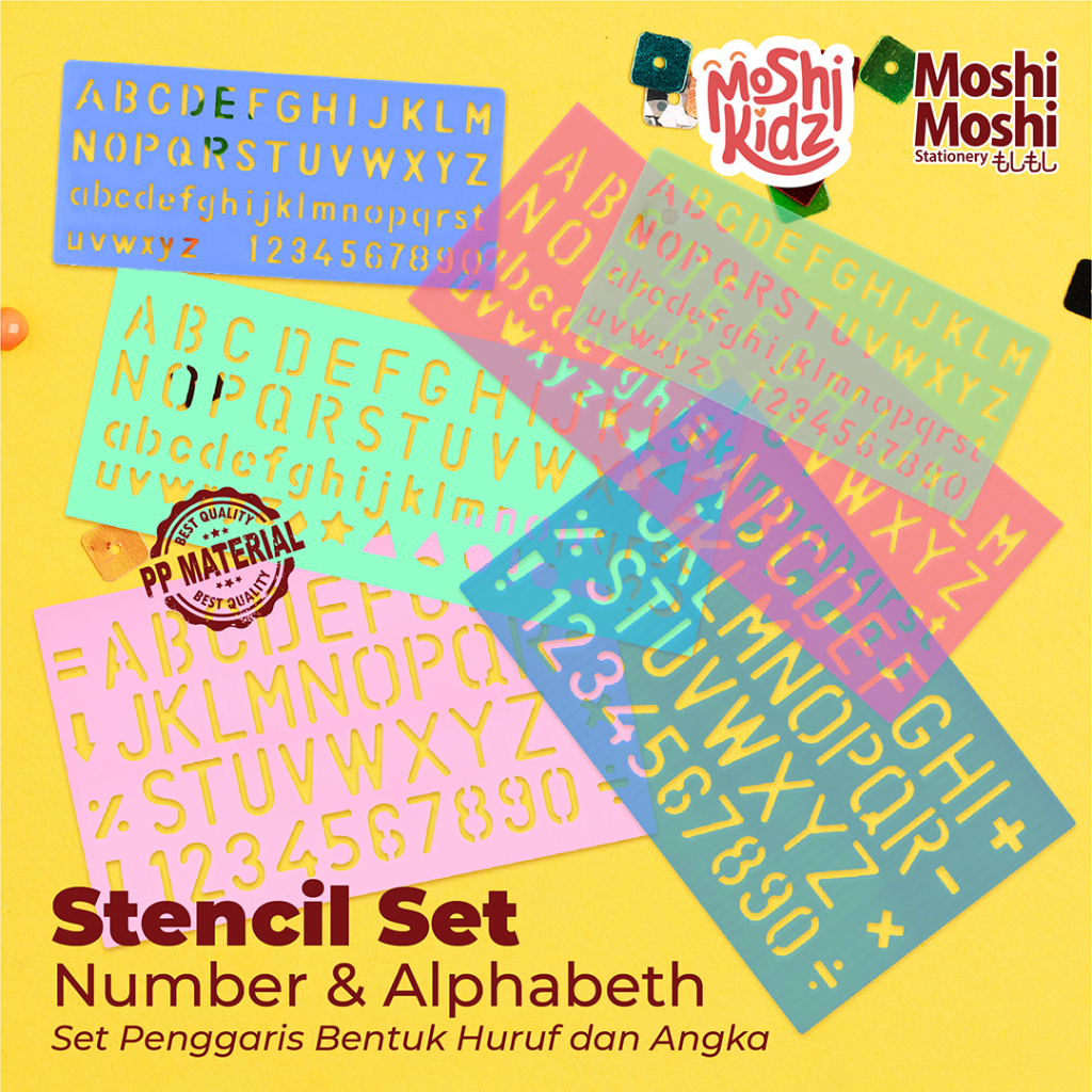 Jual Stencil Set Lettering Alphabeth Penggaris Stensil Cetakan Tulisan ...