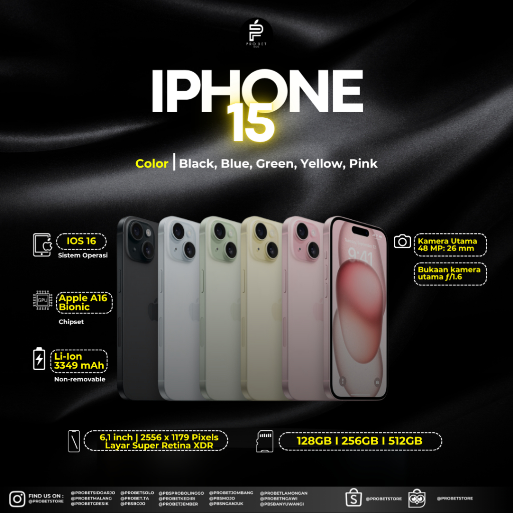 Jual IPHONE SECOND 15 128GB/256GB FULLSET LIKE NEW | Shopee Indonesia