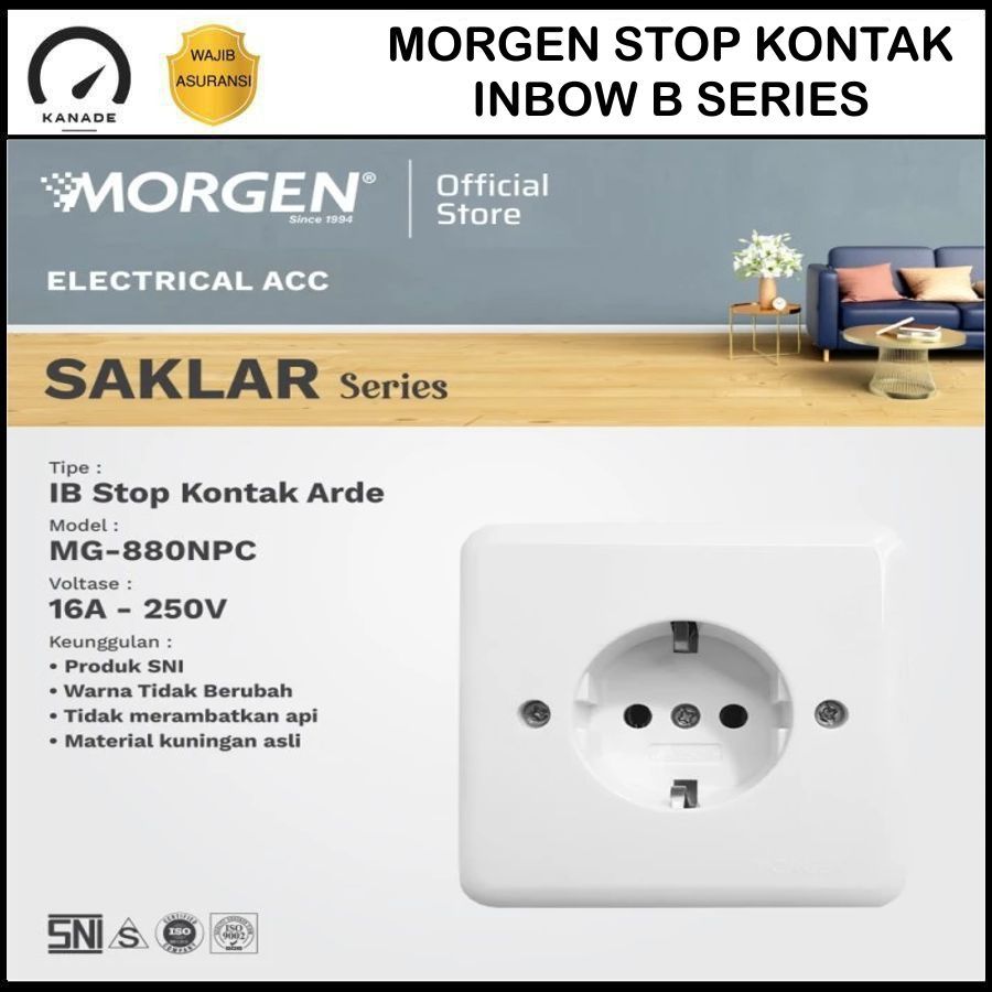 Jual Morgen Saklar MG-880-NPC IB Stop Kontak Arde SIN 16A-250V Stop ...