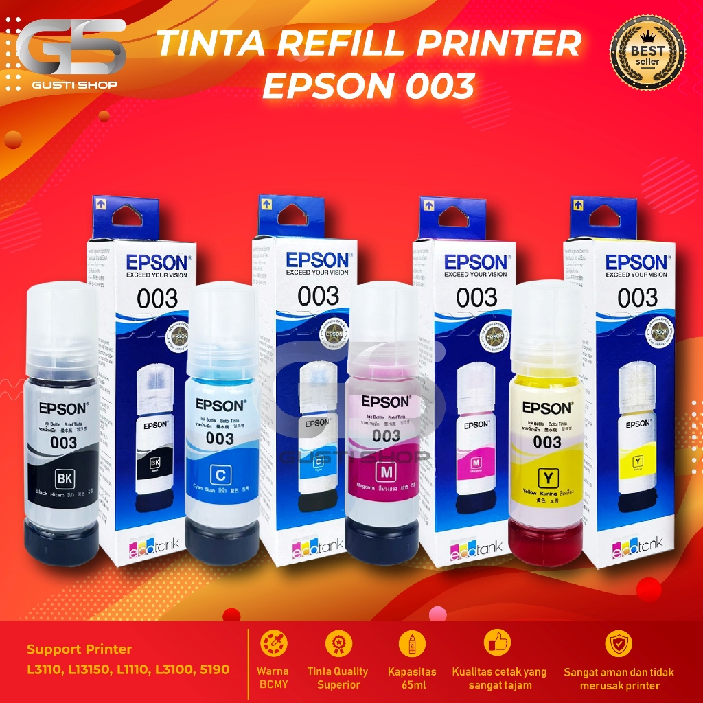 Jual Tinta Epson 003 Untuk Printer L1110 L3100 L3110 L3101 L3120 L3150 ...