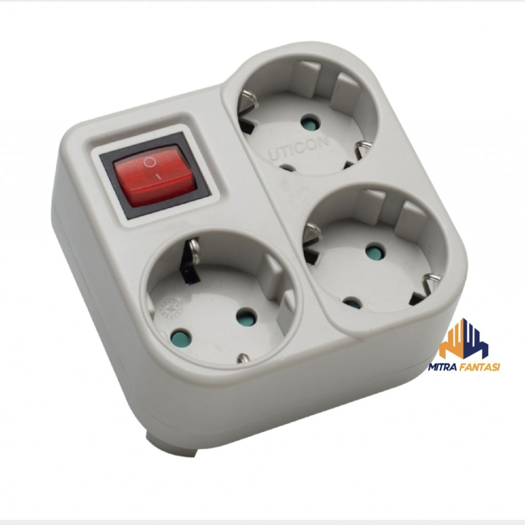 Jual Stop Kontak Steker T UTICON S348SW 3 Lubang Stopkontak 3Lbg Arde ...