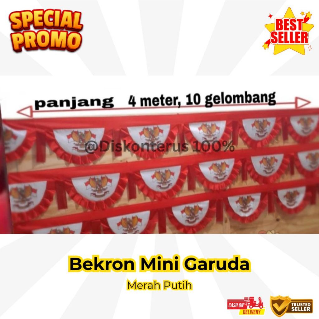 Jual Bendera Bekron/ Background Motif Print Garuda Ukuran 5 Meter ...