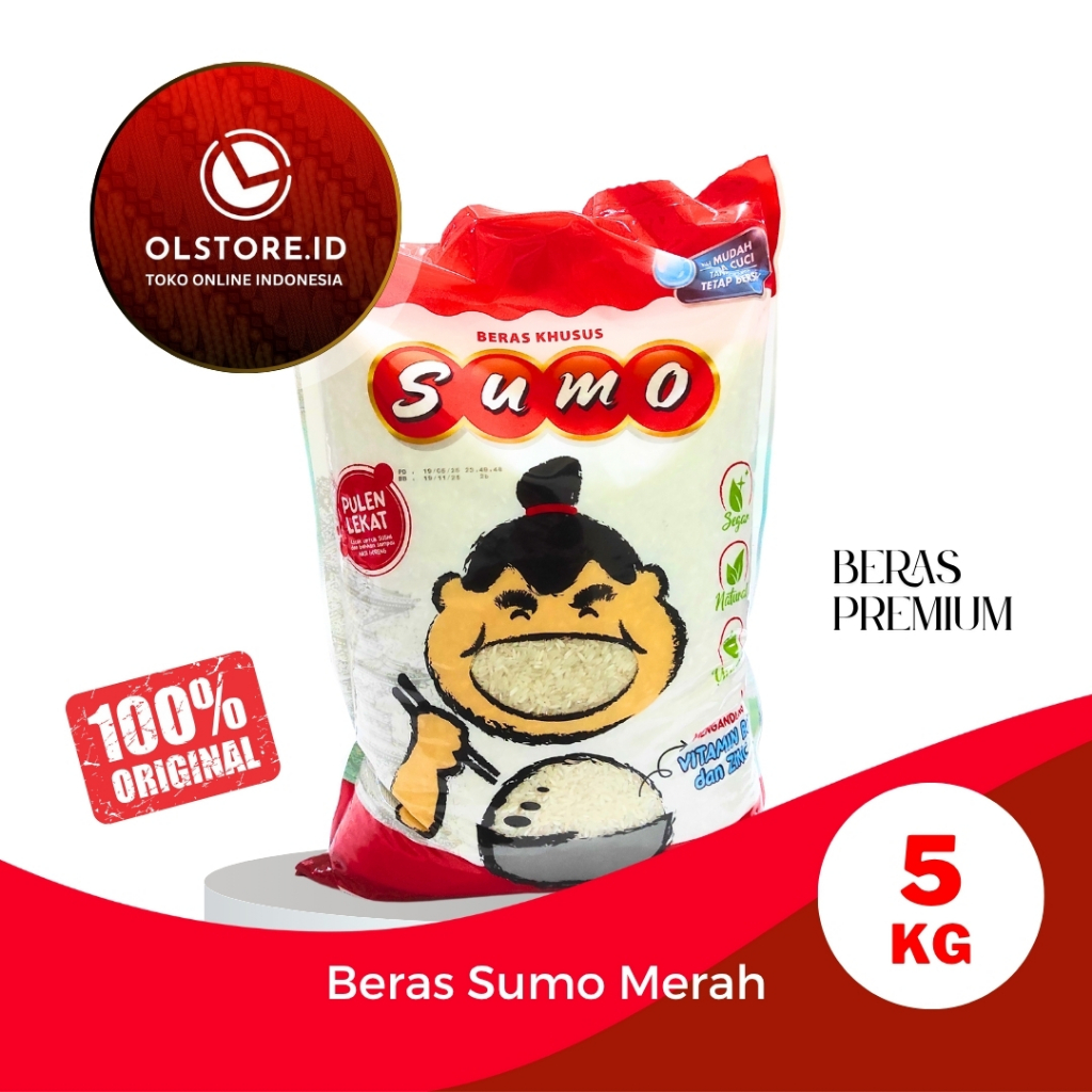 Jual Beras Sumo Merah 5kg – Beras Premium Pulen, Putih Bersih, Favorit ...