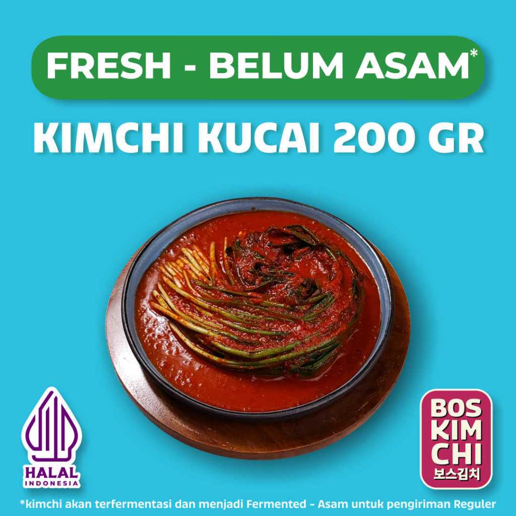 Jual Fresh! Kimchi Kucai 200 gr | Boskimchi | Buchu Kimchi Belum Asam ...