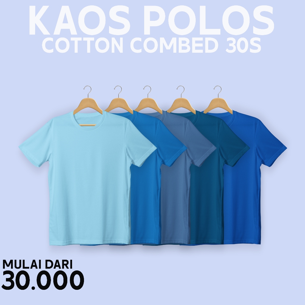 Jual Mavilos Kaos Polos Cotton Combed PREMIUM 30S Reguler Fit Biru Baby ...