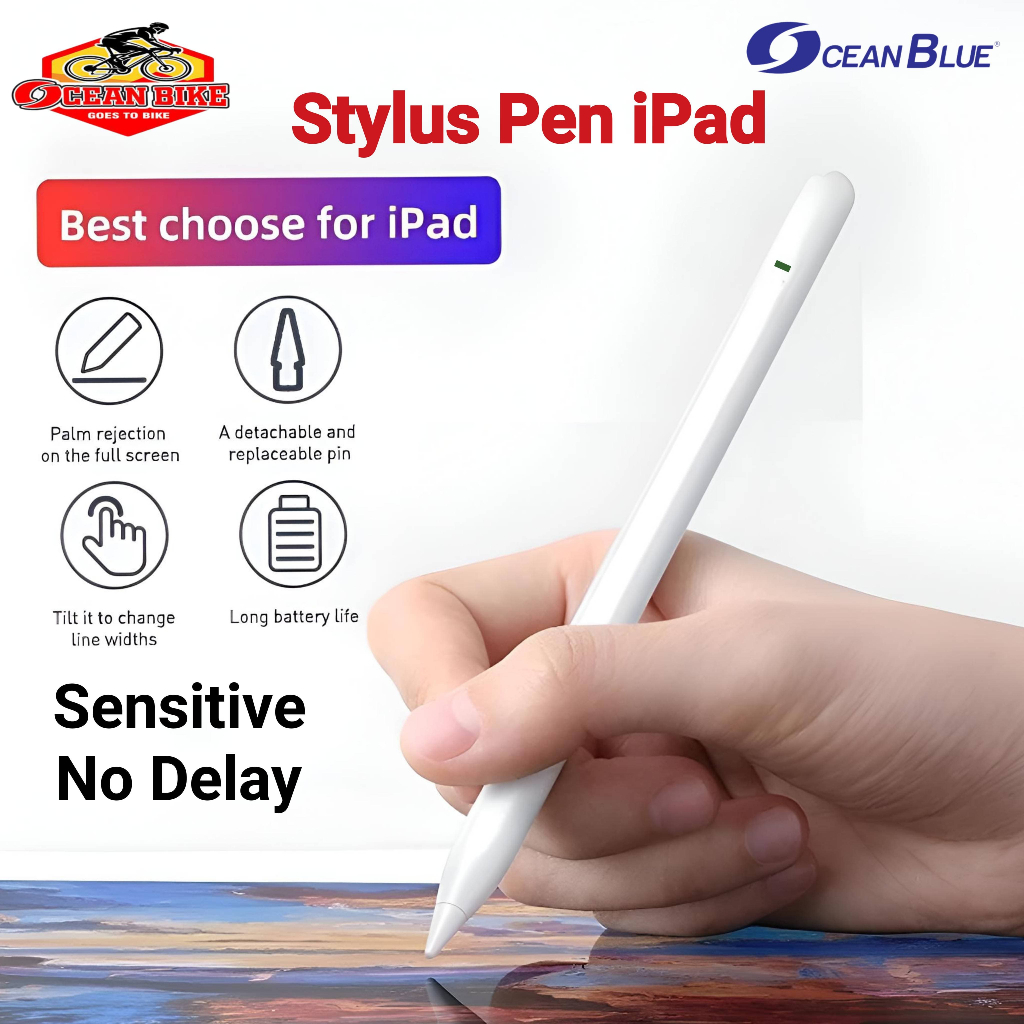 Jual OCEANBLUE Stylus Pen Palm Rejection Pensil iPad Touch Screen Anti ...