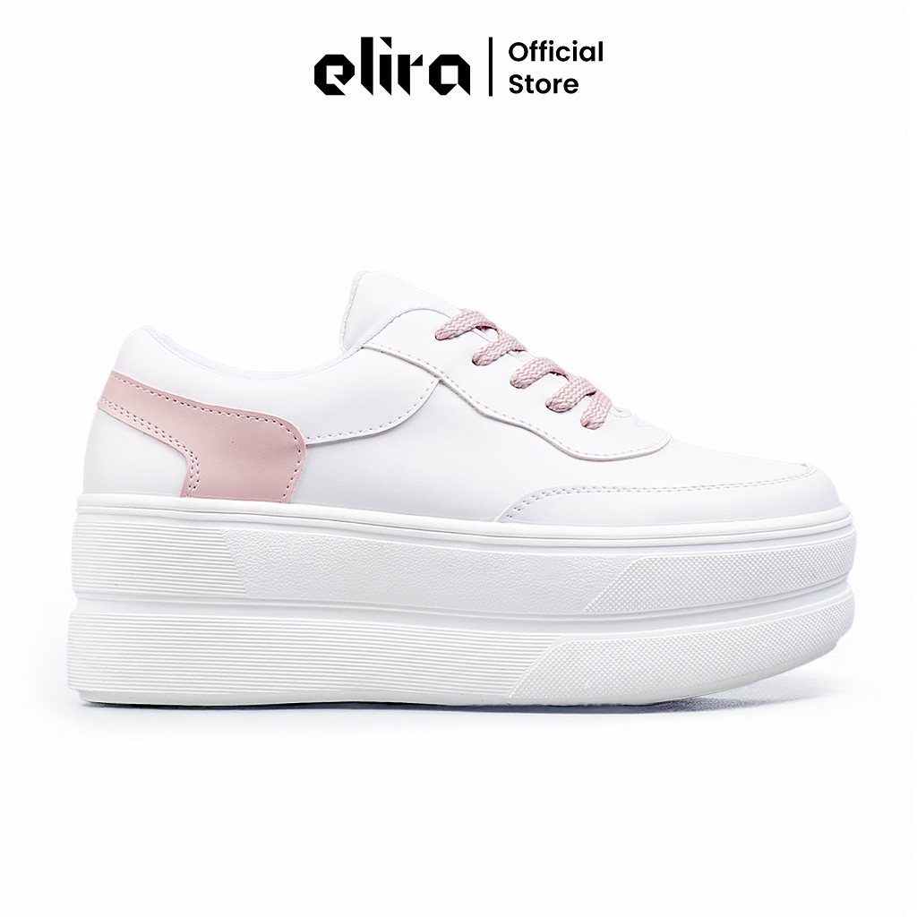 Jual ELIRA Sepatu Sneakers Platform Wanita GANA Pink White Tinggi ...