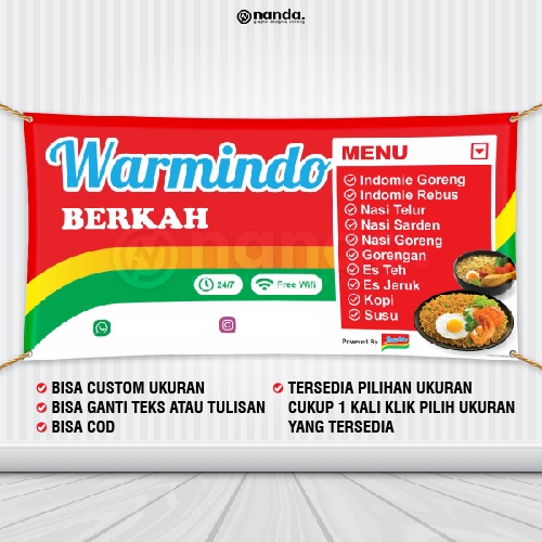 Jual BANNER WARMINDO SPANDUK WARMINDO BANNER JUALAN BISA GANTI TULISAN ...