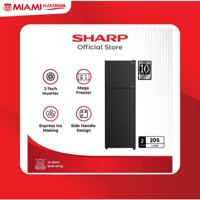 Jual Sharp SJ-246SI-GK / SJ246SIGK Refrigerator - Kulkas 2 Pintu 205 L Shine J-TECH Inverter ...