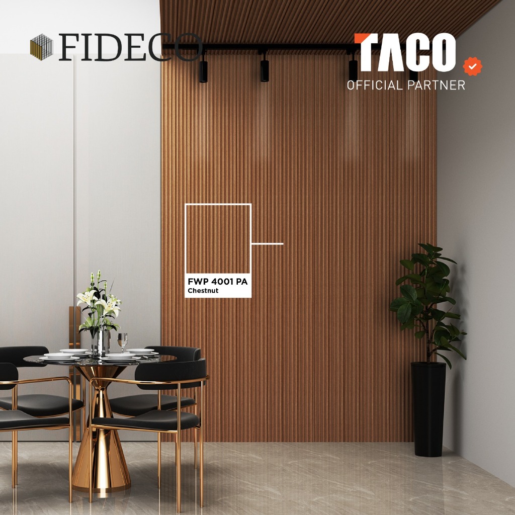 Jual TACO WPC Deco Panel Small Grooves – WP 4001 PA Woodgrain Chestnut ...