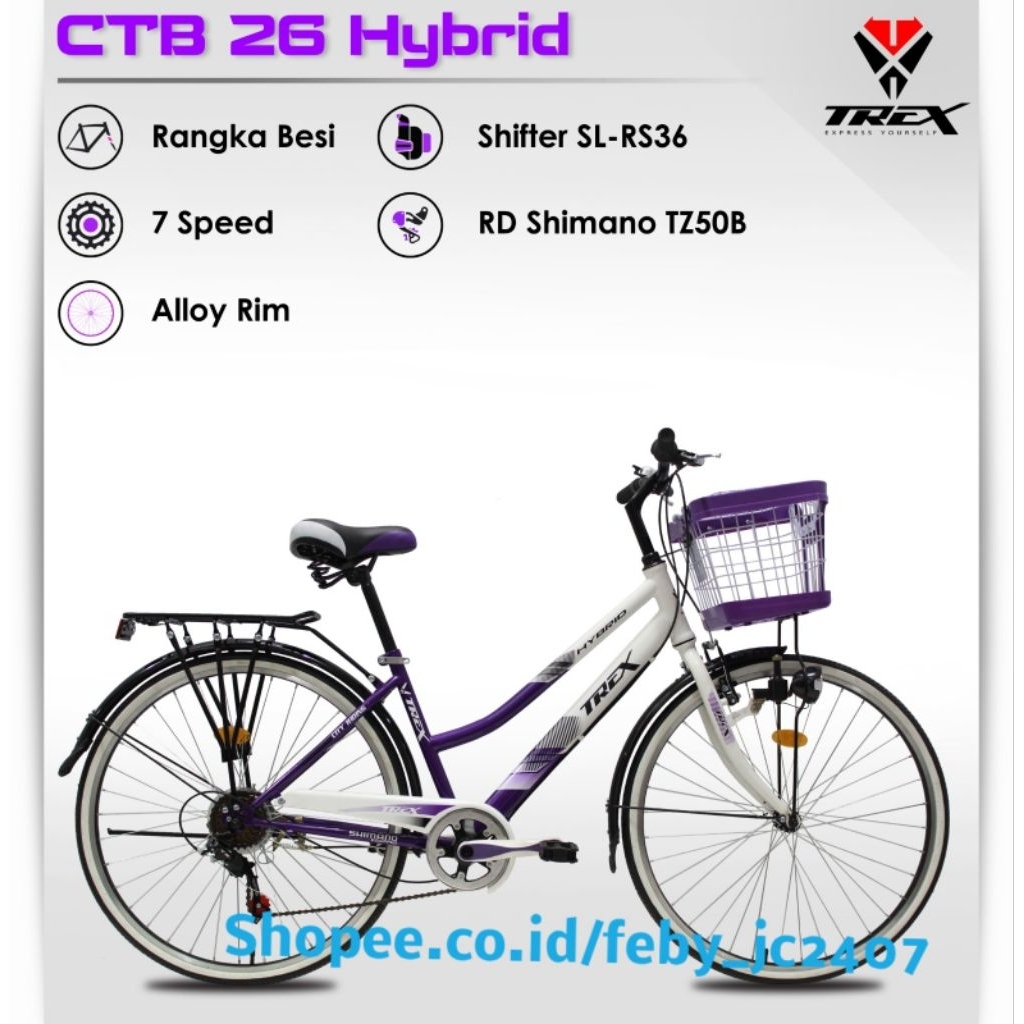 Jual Trex Hybrid Sepeda Mini Keranjang Ctb City Bike 24 dan 26 Inch Ada ...