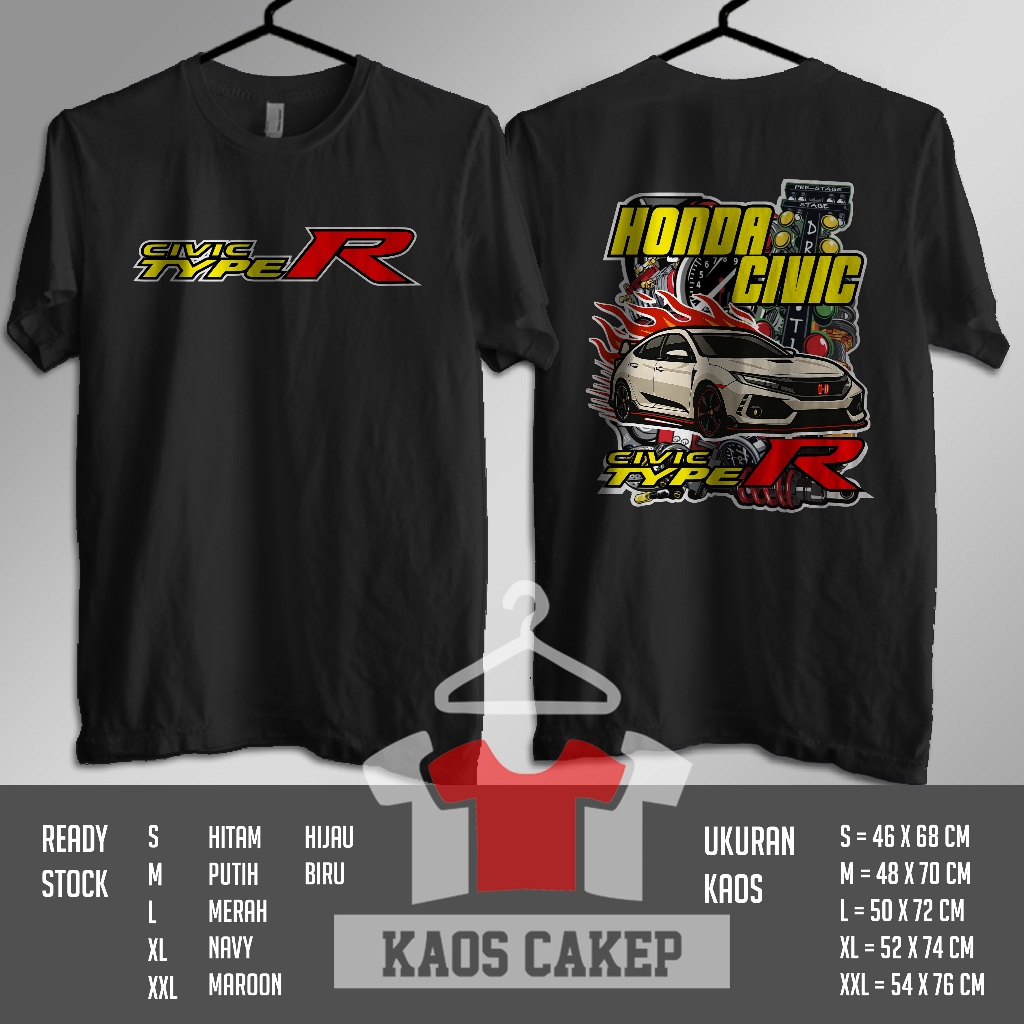 Jual Kaos Otomotif Honda Civic Turbo Civic Type R Desain Keren Baju Distro | Shopee Indonesia